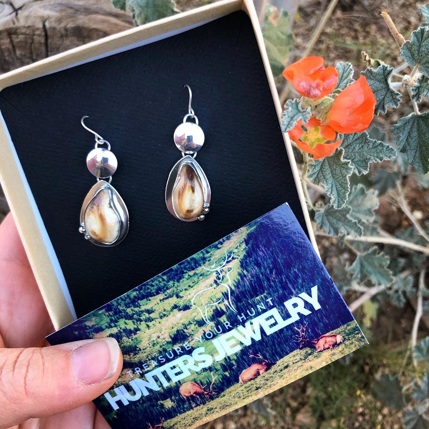 Handcrafted Elk Ivory Earrings - Natural Elk Jewelry - The Jewelry Shop